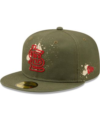 Men's New Era Olive St. Louis Cardinals Splatter 59FIFTY Fitted Hat ...