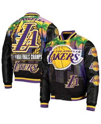 Men's Pro Standard Black Los Angeles Lakers Remix Varsity Full-Zip ...