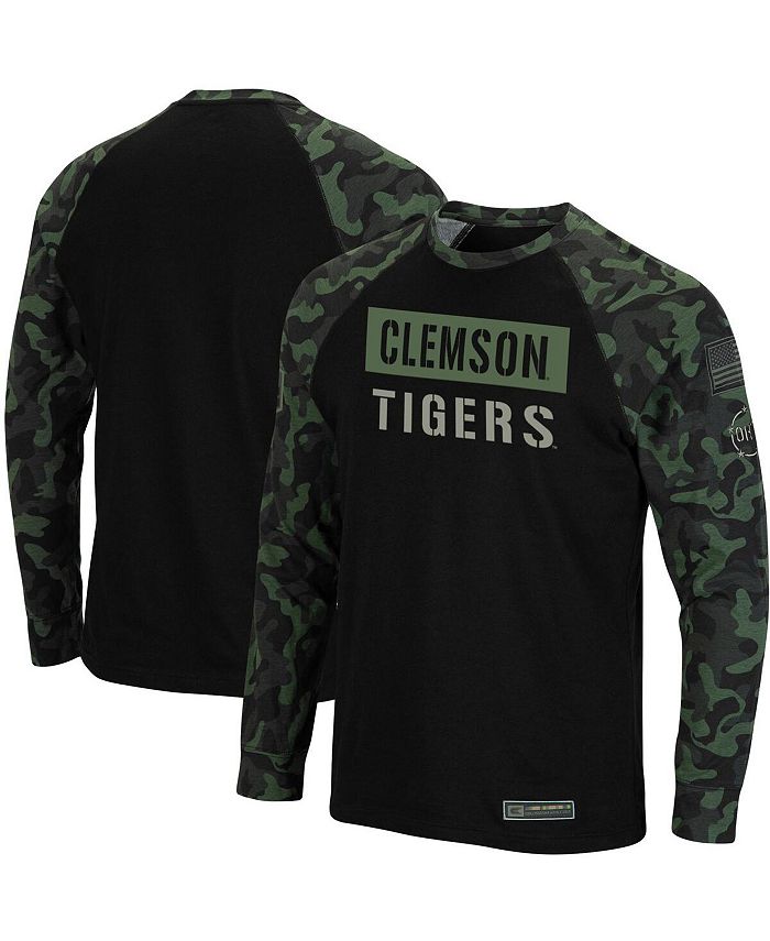 Colosseum Men's Black and Camo Clemson Tigers OHT Military-Inspired Appreciation Big and Tall ...
