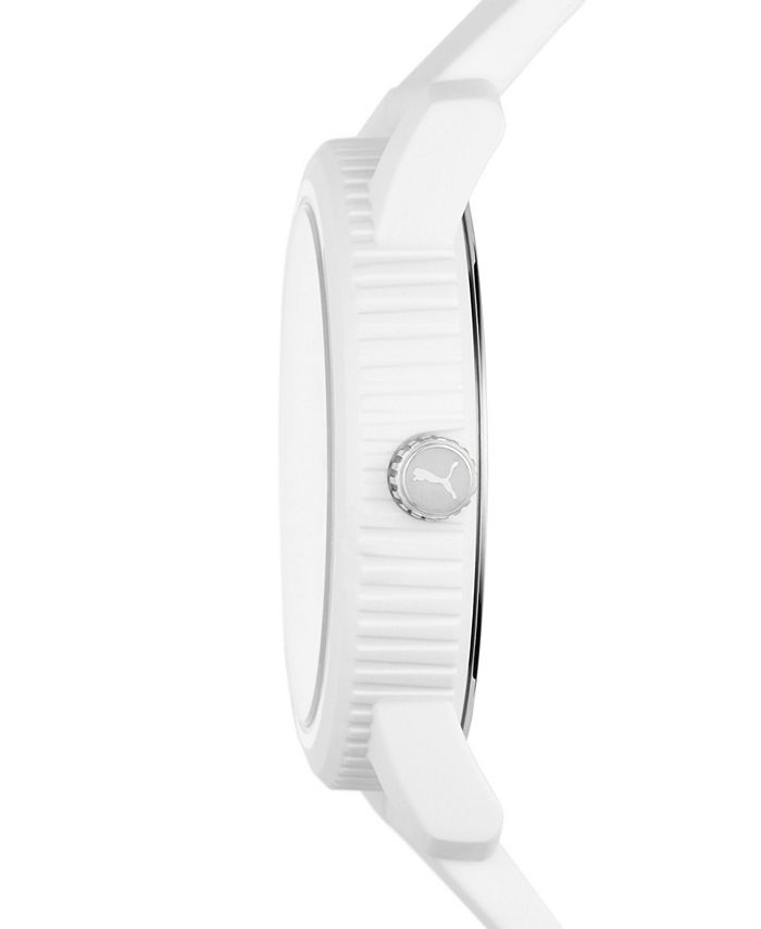 Puma Women's Ultrafresh Three-Hand White Silicone Strap Watch 48mm ...