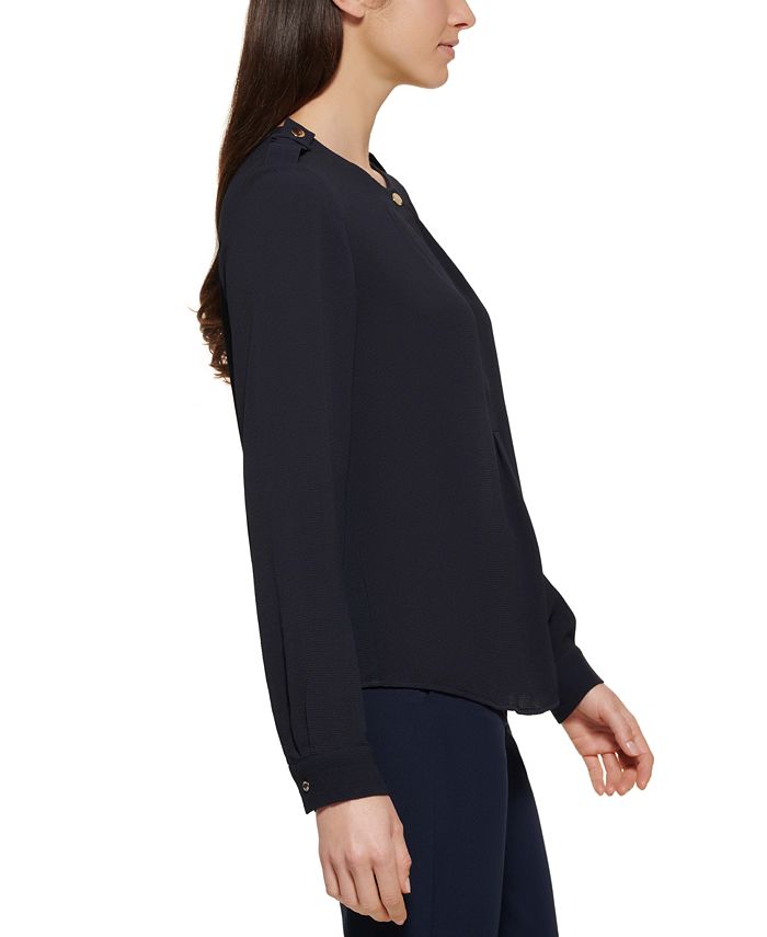 Tommy Hilfiger Snap-Front Blouse - Macy's