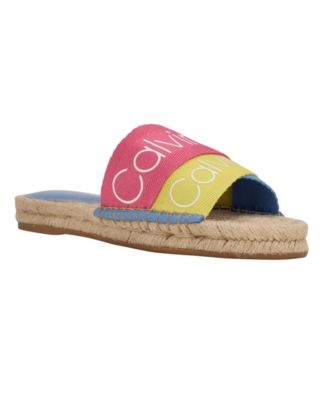 Calvin Klein Women's Tasha Espadrille Logo Slide Sandals - Macy's