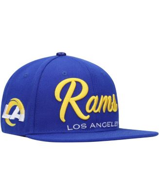 Men's Pro Standard Royal Los Angeles Rams Script Wordmark Snapback Hat ...