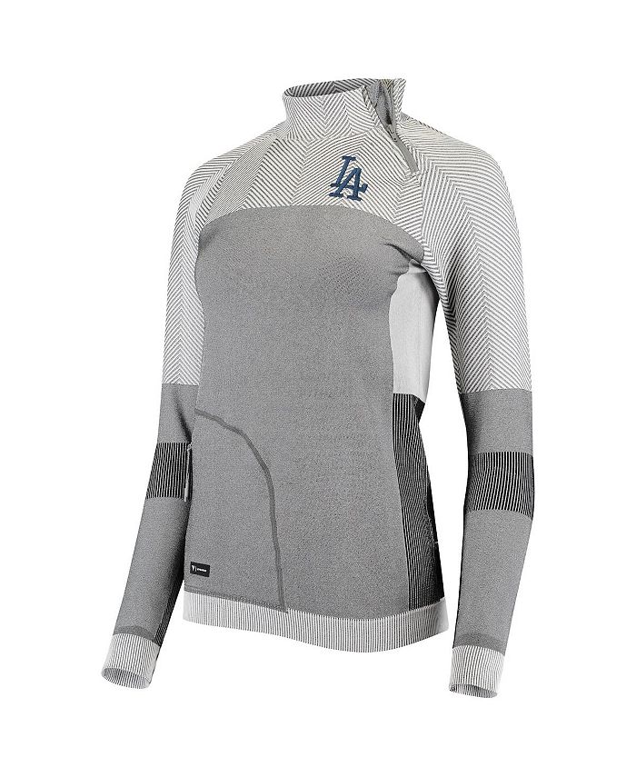 LevelWear Women's Gray Los Angeles Dodgers Verse Asymmetrical Tri-Blend ...