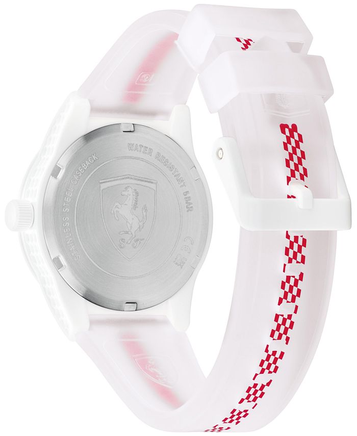 Ferrari Kid's Red Rev White Silicone Strap Watch 34mm - Macy's