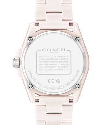 COACH Women's Greyson Soft Pink Ceramic Bracelet Watch 36mm - Macy's