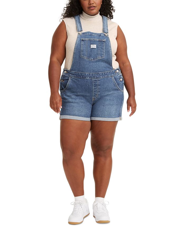 Levi's Trendy Plus Size Denim Shortalls - Macy's
