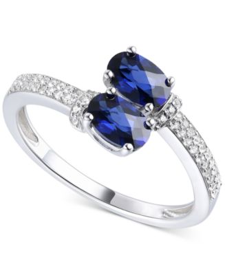 Lab-Grown Sapphire (1 ct. t.w.) & Lab-Grown White Sapphire (1/6 ct. t.w ...