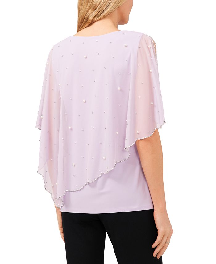 MSK Petite Embellished-Overlay Top - Macy's