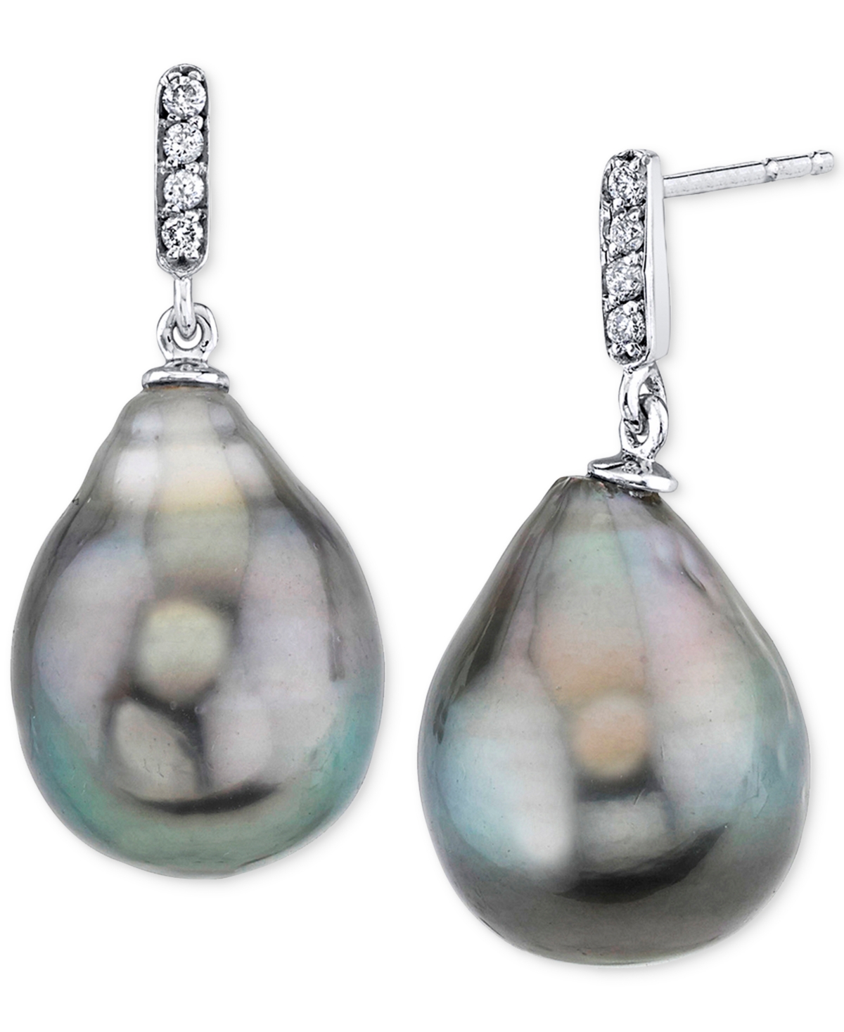 Click here for Cultured Tahitian Baroque Pearl (11mm) & Diamond A... prices