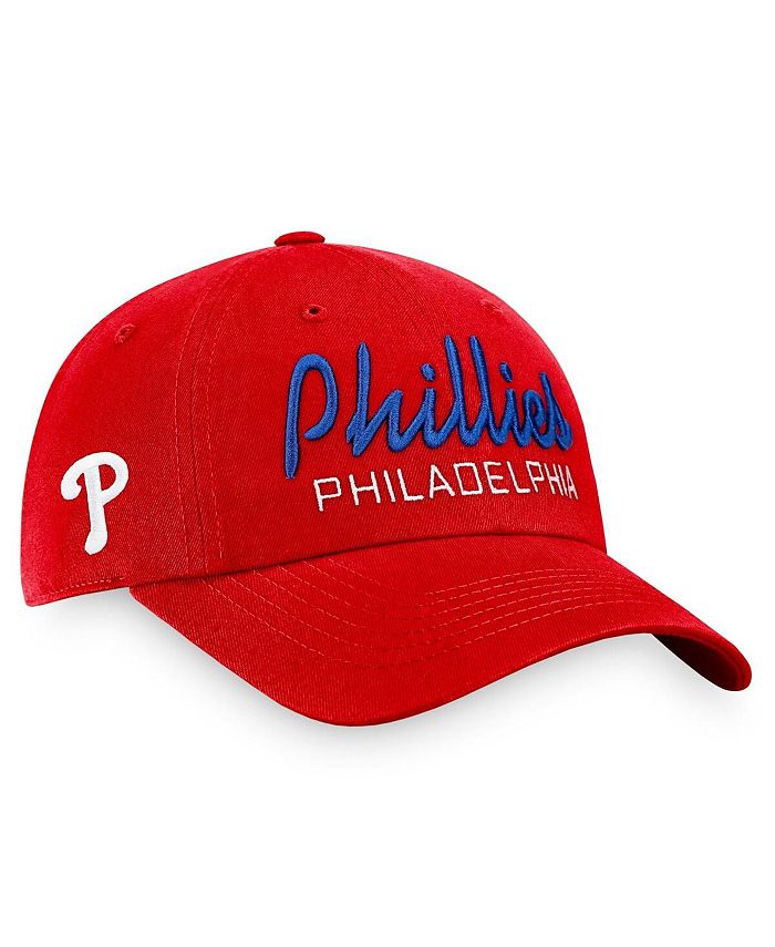 Fanatics Men's Red Philadelphia Phillies Iconic Script Adjustable Hat ...