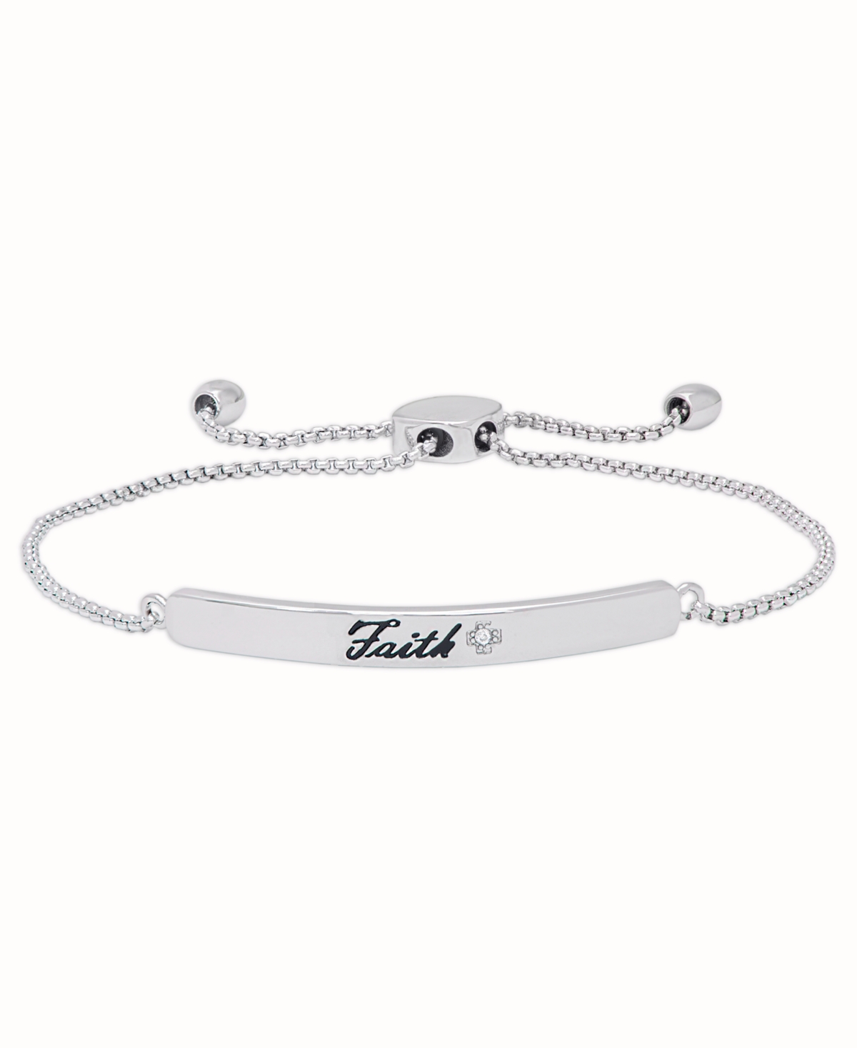 Click here for Diamond Accent Faith Adjustable Bolo Bracelet in F... prices