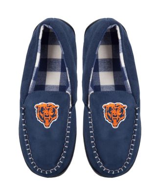Men's FOCO Chicago Bears Team Logo Flannel Moccasin Slippers - Macy's