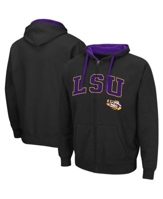 Men's Colosseum Black LSU Tigers Big and Tall Full-Zip Hoodie - Macy's