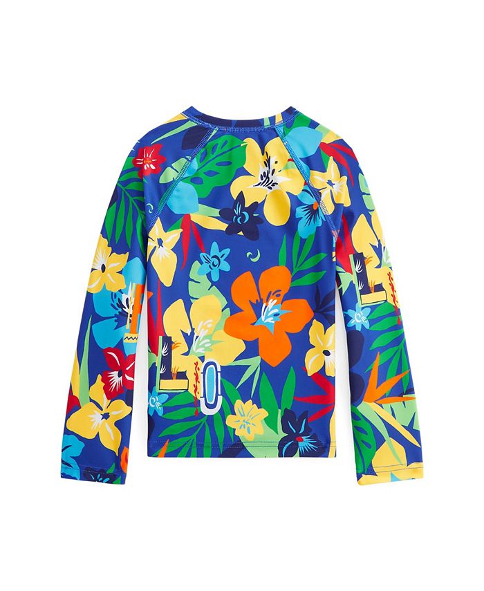 Polo Ralph Lauren Toddler Girls Tropical-Print Stretch Rash Guard - Macy's