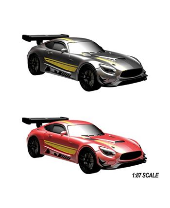 Flat River Group Micro Slot Car Racing Set Toy - 1:87 Scale - Large ...