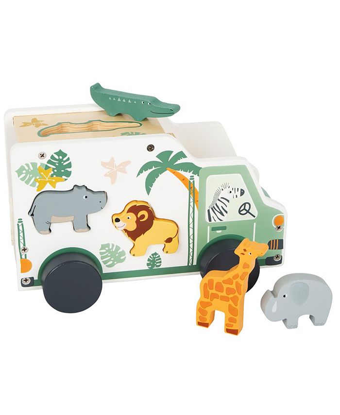 Flat River Group Small Foot Wooden Toys Safari Truck Shape Sorter ...