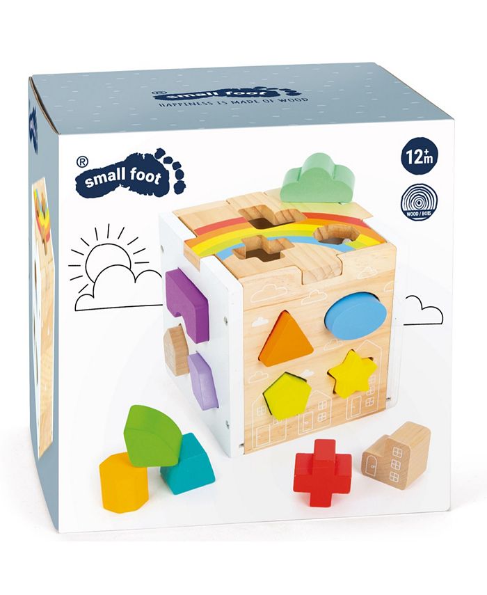 Flat River Group Small Foot Wooden Toys Rainbow Shape Sorter Cube Play ...