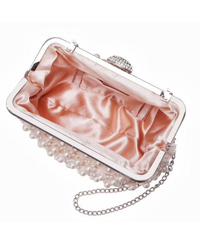 Nina Women's Imitation Pearl Embellished Chiffon Frame Bag & Reviews ...