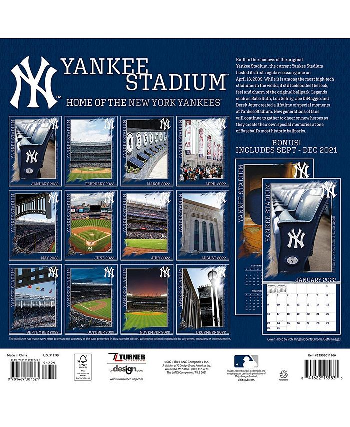 Turner Licensing New York Yankees 2022 Yankee Stadium Wall Calendar ...