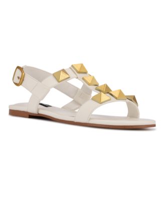 Nine West Women's Lander Studded Flat Sandals - Macy's