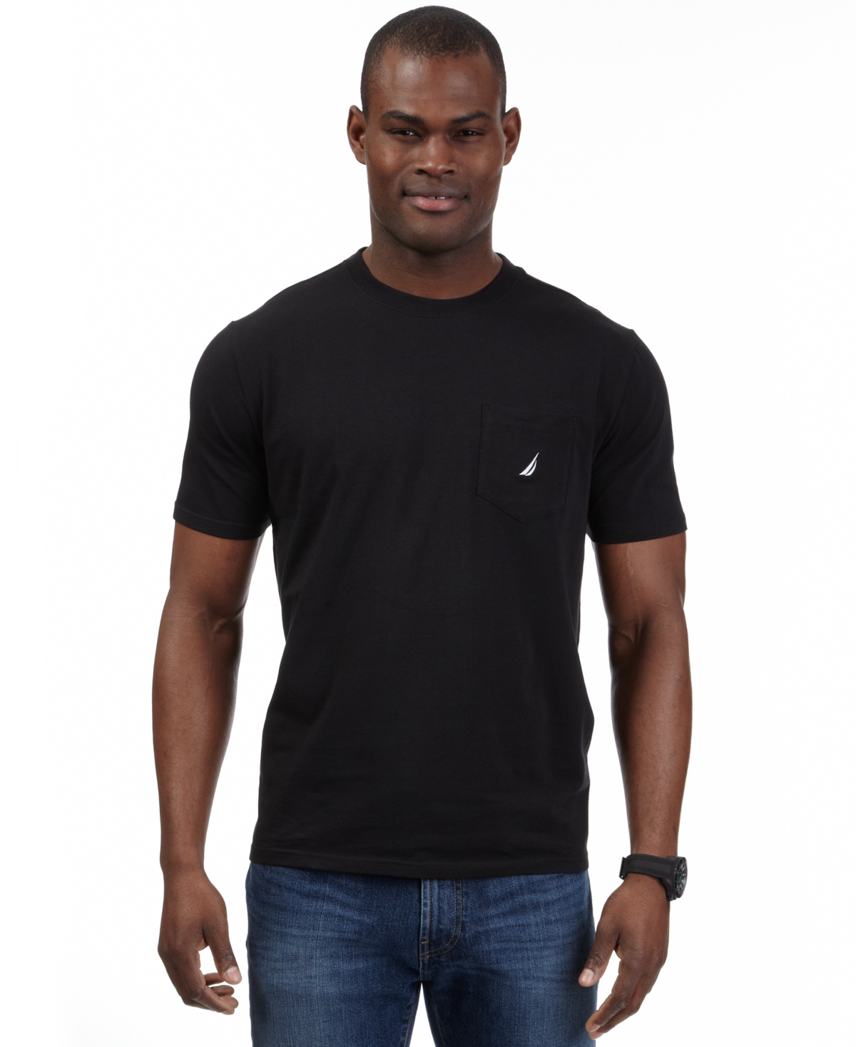 Click here for Nautica Mens Classic-Fit Solid Crew Neck Pocket T-... prices