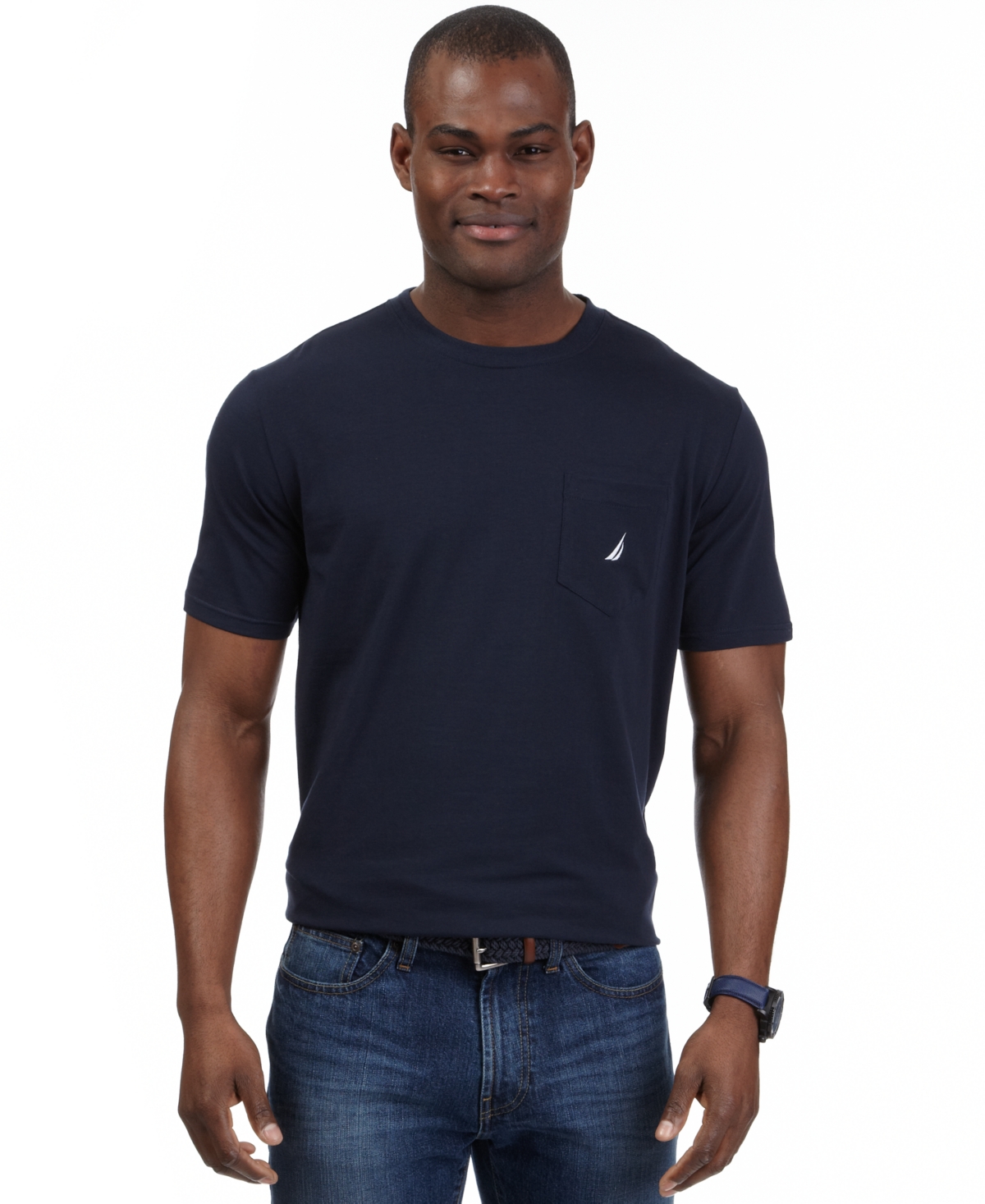 Click here for Nautica Mens Classic-Fit Solid Crew Neck Pocket T-... prices