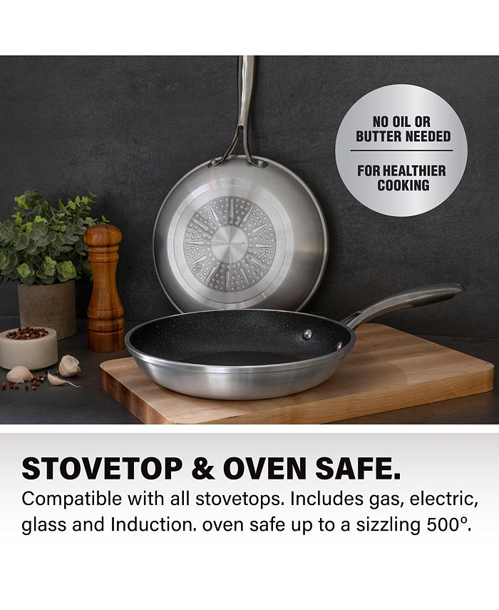 Granite Stone Diamond Silver Collection Titanium Diamond Infused Triple ...