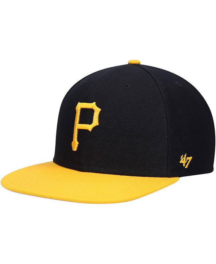 '47 Brand Men's Black Pittsburgh Pirates No Shot Captain Snapback Hat ...