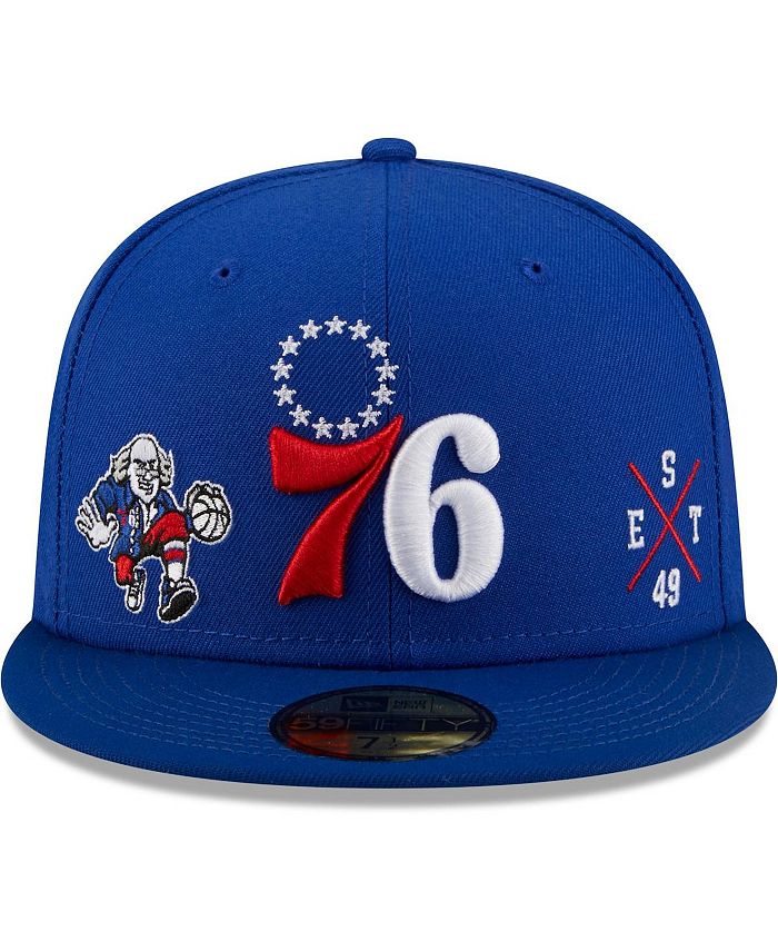 New Era Men's Royal Philadelphia 76ers Multi Historic Logo 59FIFTY ...