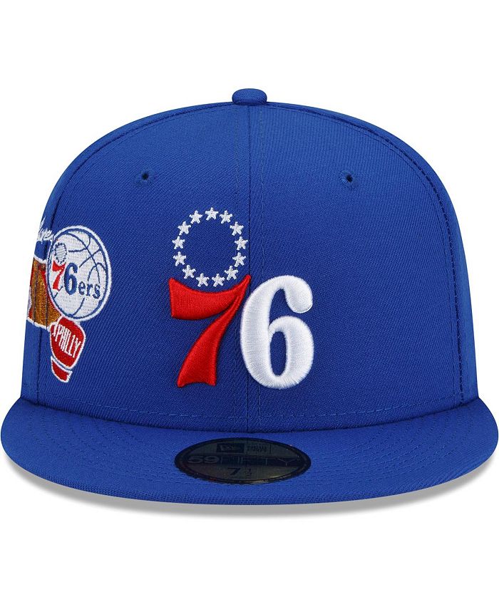New Era Men's Royal Philadelphia 76ers City Cluster 59FIFTY Fitted Hat ...