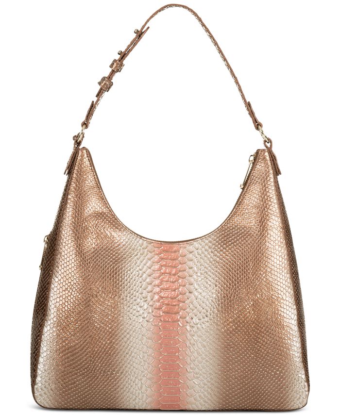 Brahmin Tabitha Natural Cocoa Bay Leather Shoulder Bag - Macy's