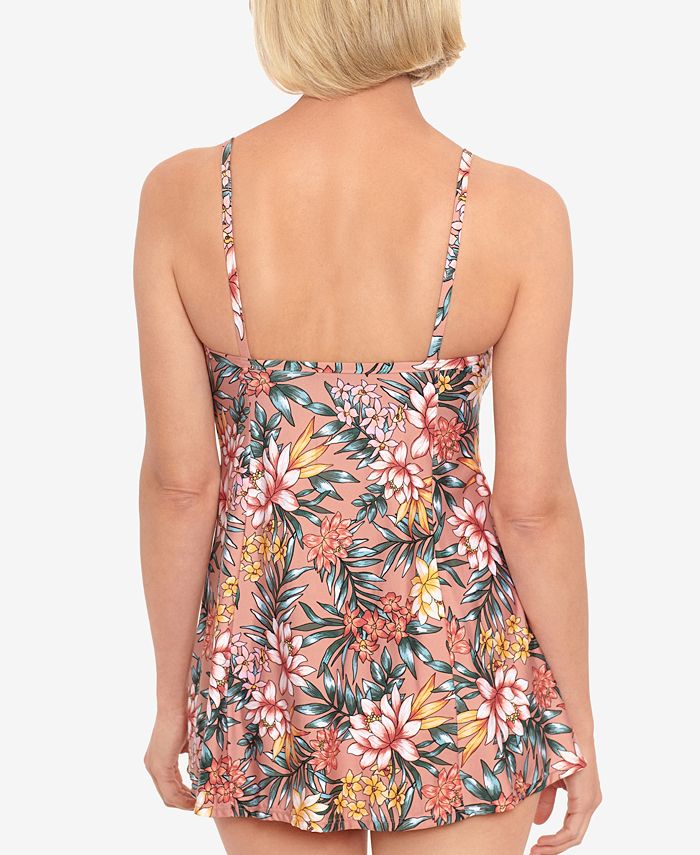 Swim Solutions Womens Tummy Control Empire Waist Swimdress Created