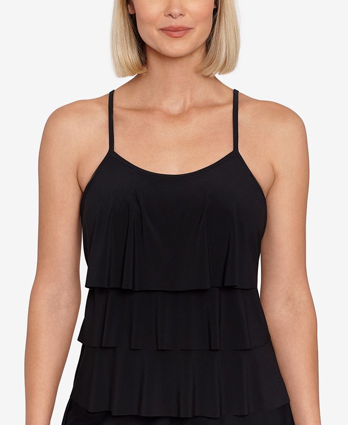 Swim Solutions Womens Triple Tier Tankini Top Created For Macys Macys