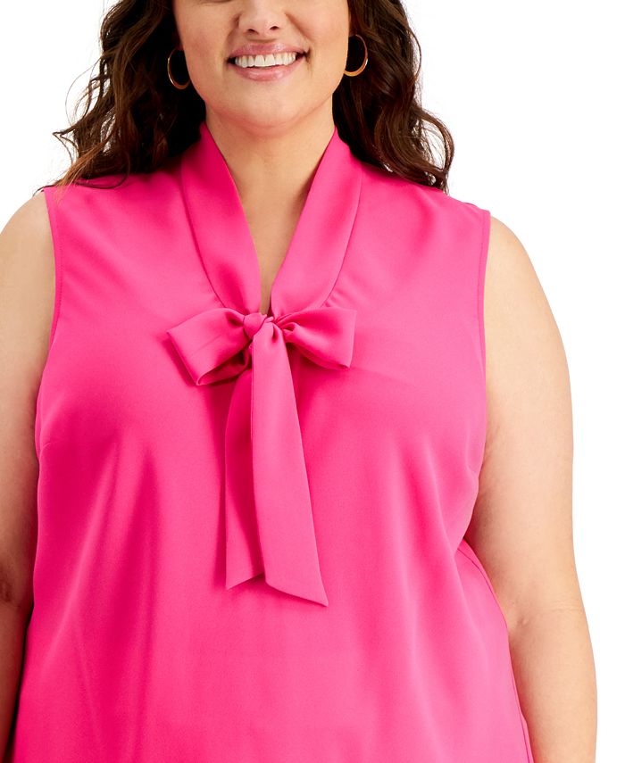 Kasper Plus Size Bow Top - Macy's