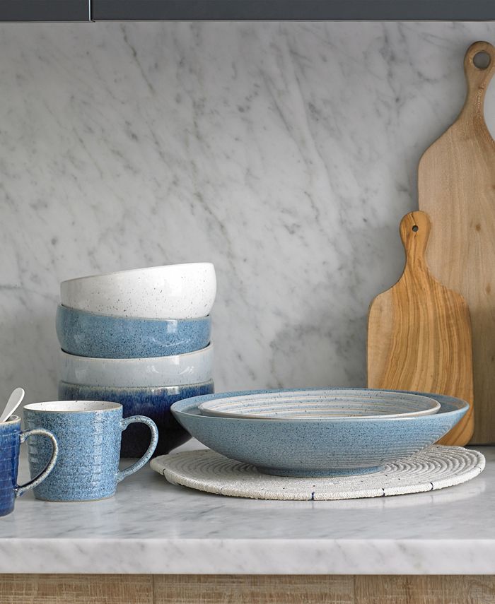 Denby Studio Blue Flint Medium Ridged Bowl - Macy's