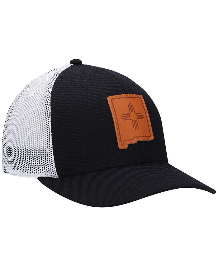Local Crowns Men's Black New Mexico Leather State Applique Trucker ...