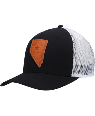 Men's Local Crowns Black Nevada Leather State Applique Trucker Snapback ...