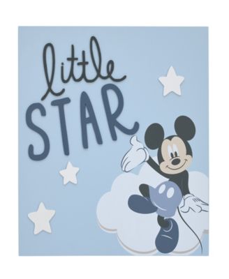 Disney Mickey Mouse 'Little Star' Clouds and Stars Wood Wall Decor, 14 ...