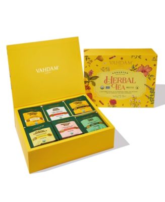 Vahdam Teas Herbal Tea Variety Sampler Gift Set, 60 Long Leaf Pyramid ...