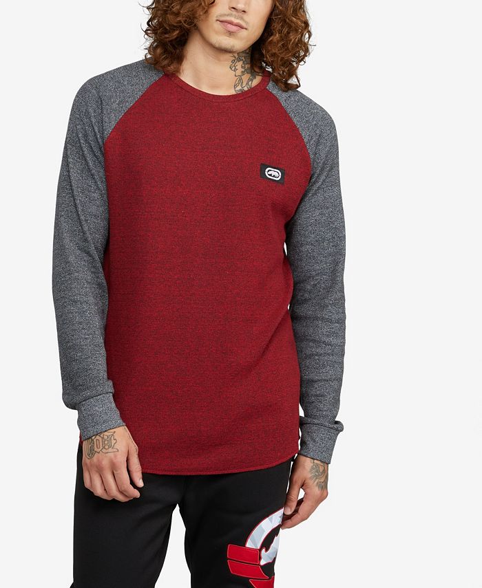 Ecko Unltd Men's Big and Tall Mixed Up Thermal Raglan Sweater - Macy's
