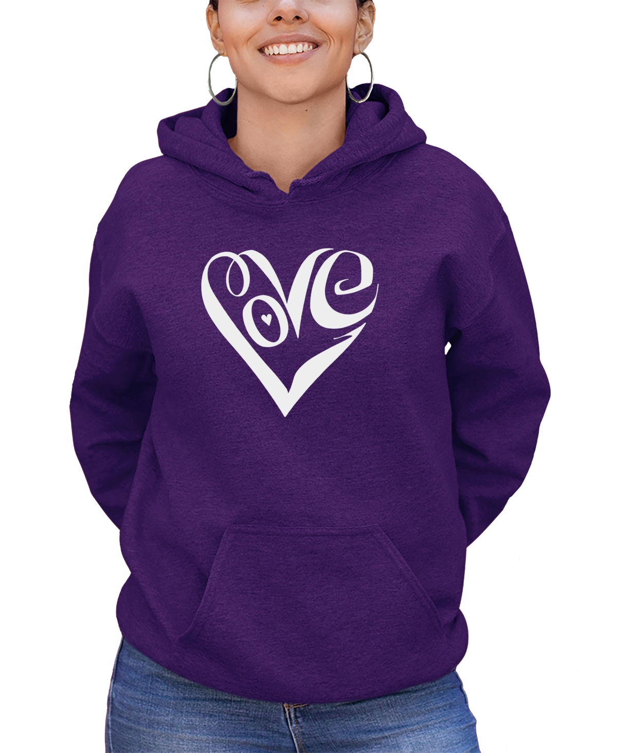 Click here for Womens Hooded Word Art Script Love Heart Sweatshir... prices