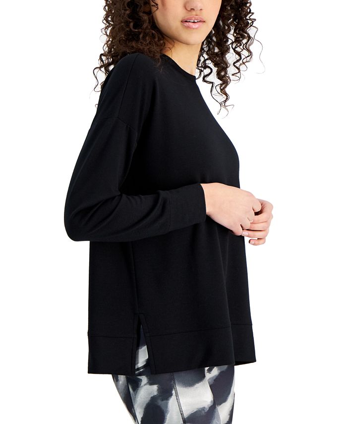 ID Ideology Women's Active Solid Crewneck Top, Created for Macy's - Macy's