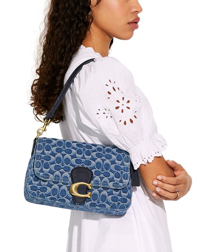 COACH Washed Denim Soft Tabby Shoulder Bag - Macy's