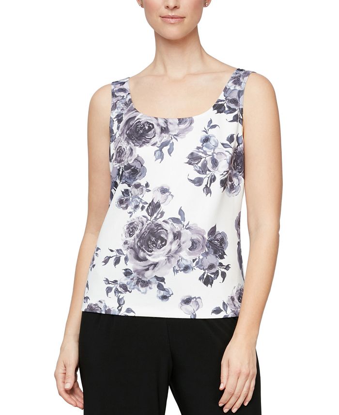 Alex Evenings Petite Floral Scuba Crepe Jacket and Top - Macy's