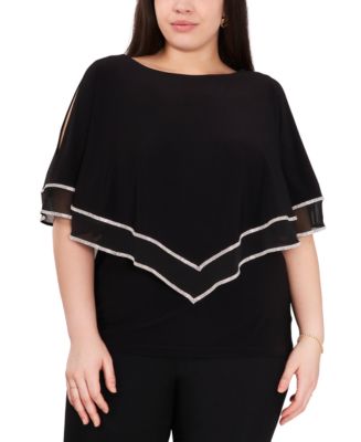 MSK Plus Size Embellished Overlay Top - Macy's