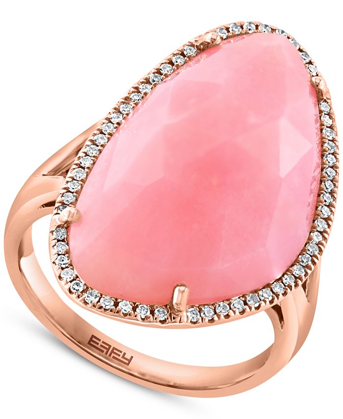 EFFY Collection EFFY® Pink Opal (8-1/3 ct. t.w.) & Diamond (1/6 ct. t.w ...