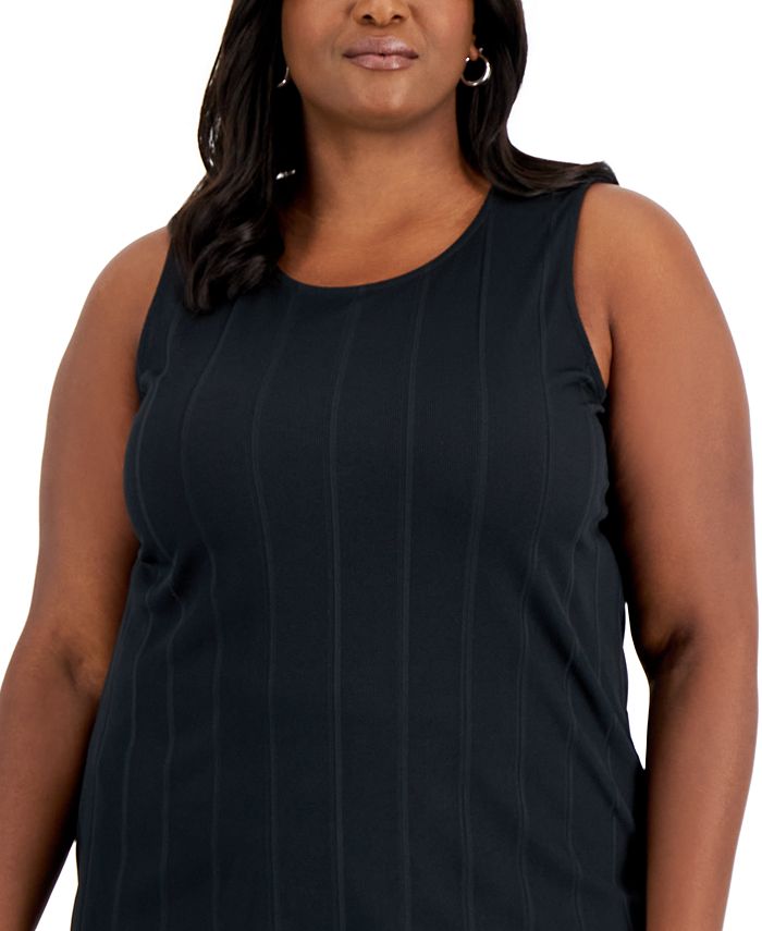 Alfani Plus Size Rib-Knit Tank Top, Created for Macy's & Reviews - Tops ...