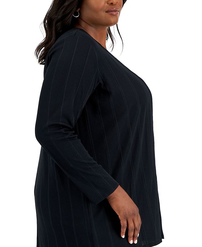 Alfani Plus Size Rib-Knit Cardigan, Created for Macy's & Reviews ...
