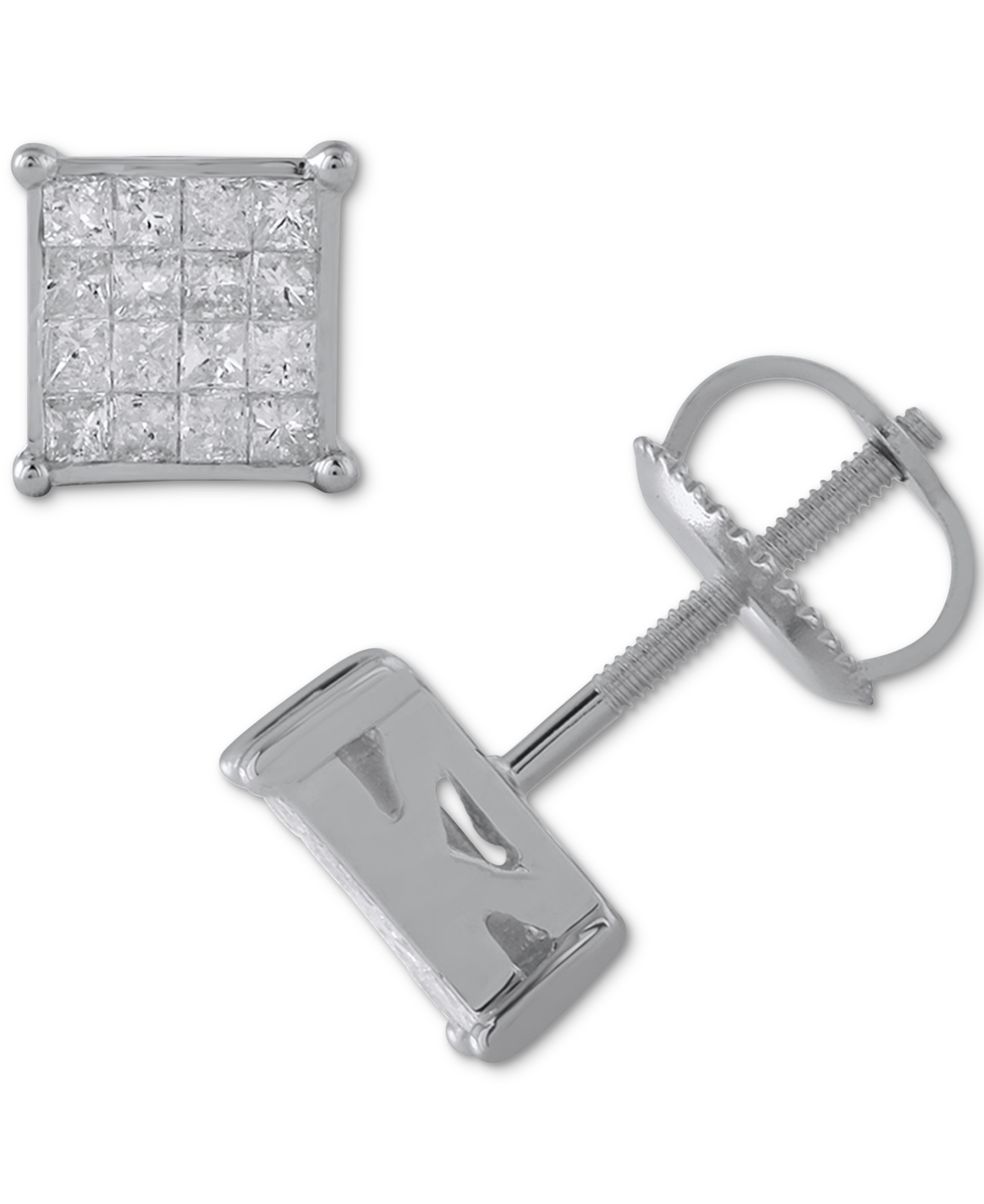 Click here for Diamond Princess Cluster Stud Earrings (1/2 ct. t.... prices
